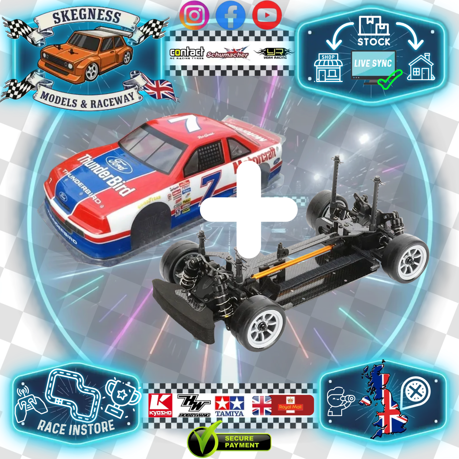 NEW Carten Nascar Spec - 4wd MTC 210mm Wheelbase Kit + Body Combo (Mic ...