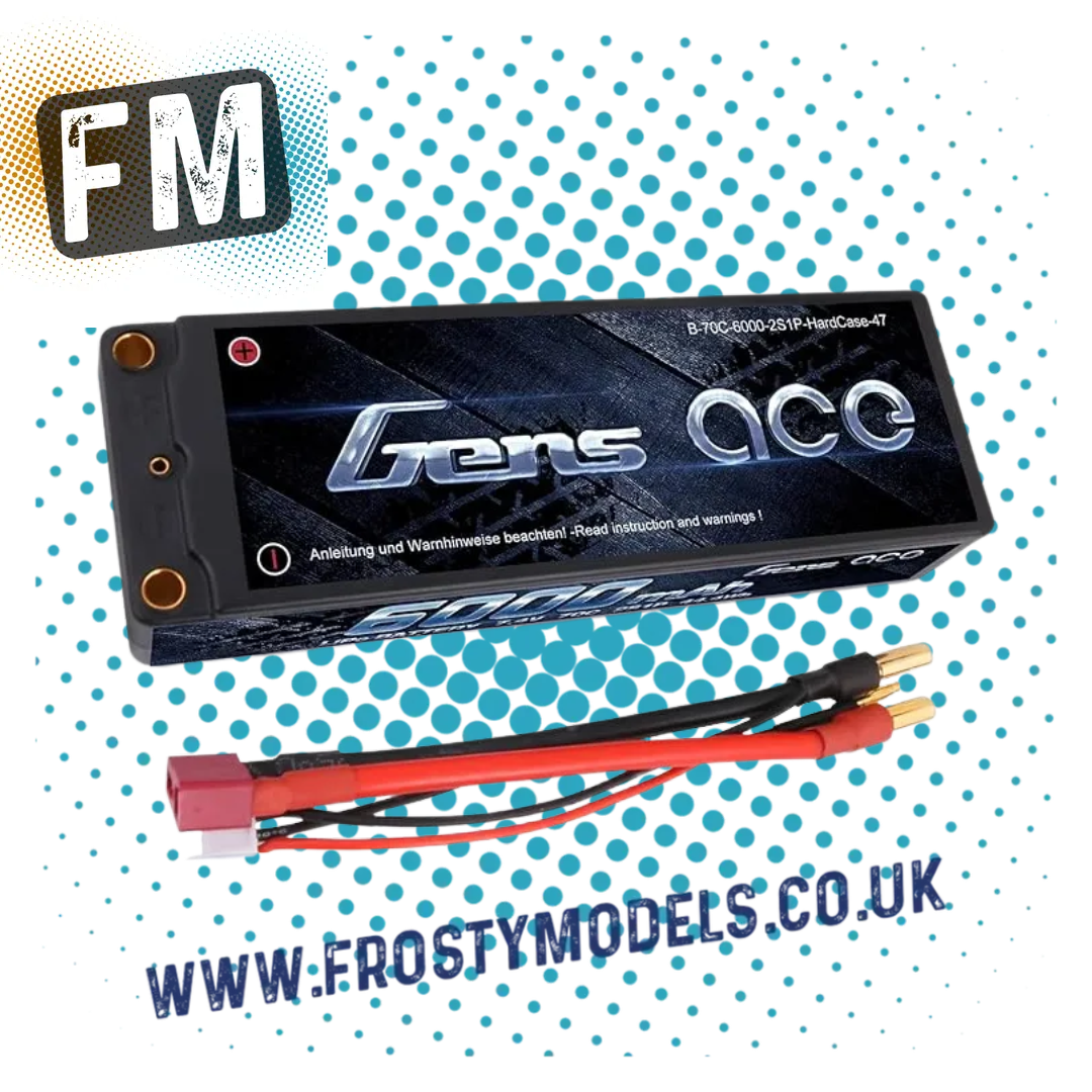 GENS ACE - LIPO Hard Case 2S 7.4V 6000mAh 70C CAR/BUGGYR/TRUCK BATTERY ...