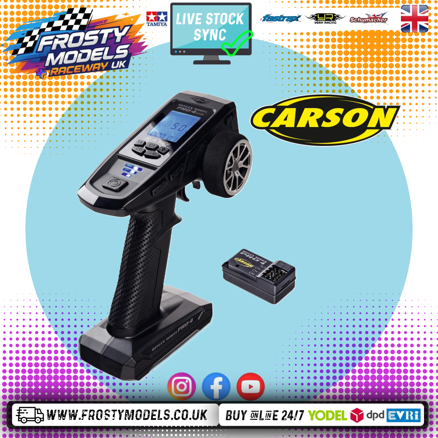 Carson - FS 4K Reflex Wheel Pro 4ch - 2.4GHz LCD Radio & Receiver - Di ...