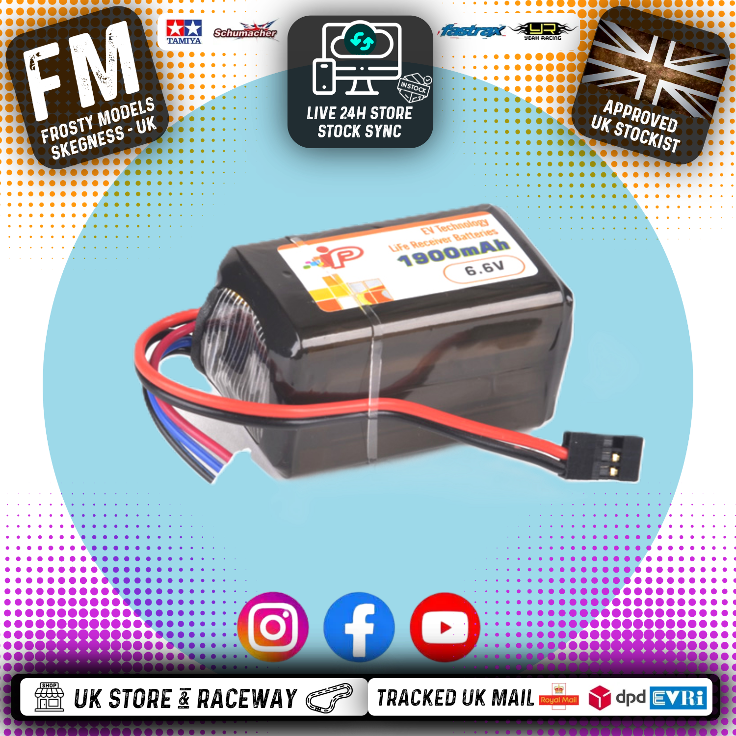 Intellect - RC Radio Battery TX / Rx LiFe 1900mAh 1C 2S SQ Hump - Size ...