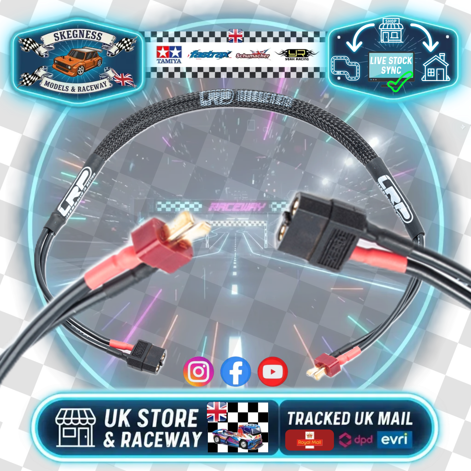 LRP - Charging Wire - 50cm - (Charger output XT60) (Battery - T-Plug D ...