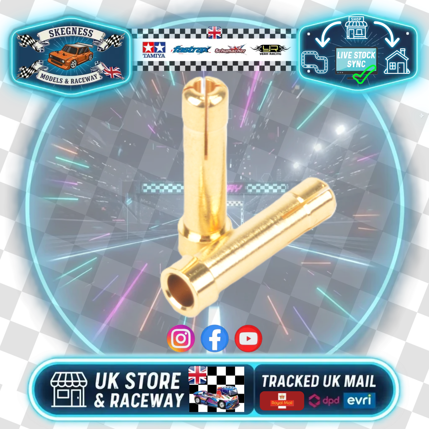 MK RC - 5mm battery insert Adaptor Plug to use 4mm ESC Bullet Plugs ...