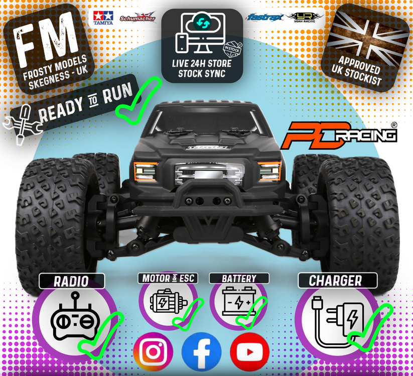 PD RACING - TK10 1/10 BRUSHED Radio Control BASHER Truck RTR - w/Batte ...