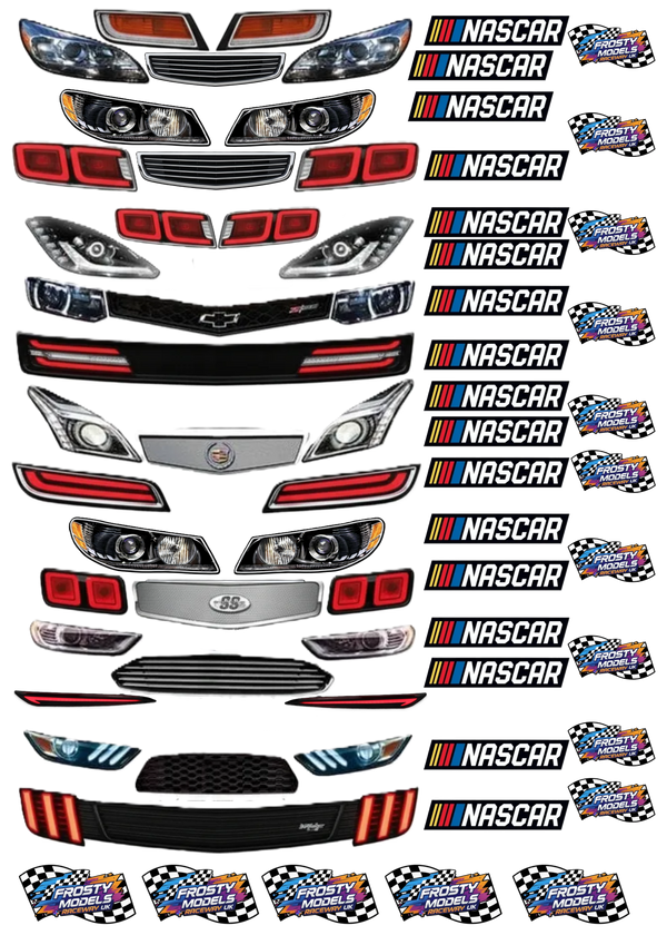 Frosty Models Nascar Sticker Set (1x Headlight, Grills & Taillights, N ...